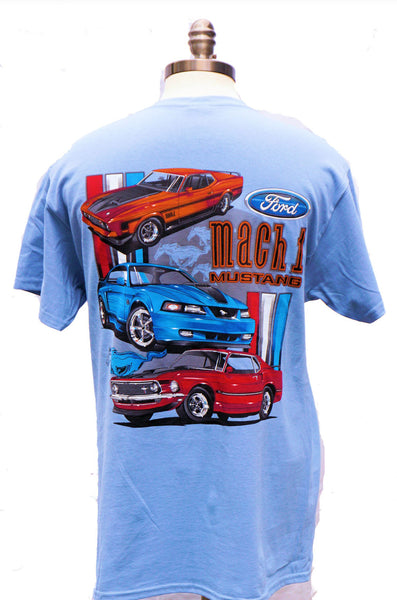 Ford Mustang "Mach 1" shirt in light blue – The Mustang Trailer